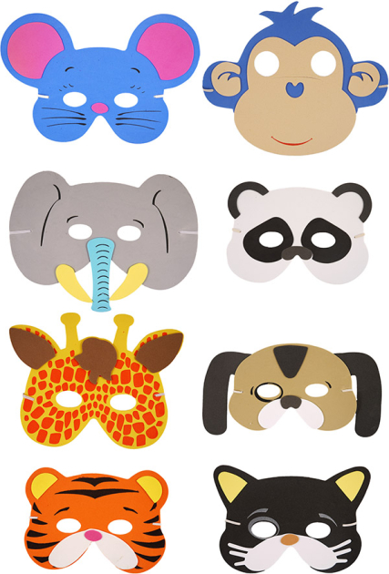 Maske dyremotiver, kun 10,- hos Billig-Billy. Mere for pengene. Basta!