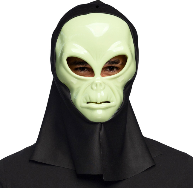 Alien maske med hætte, kun 50,- Mere for pengene!