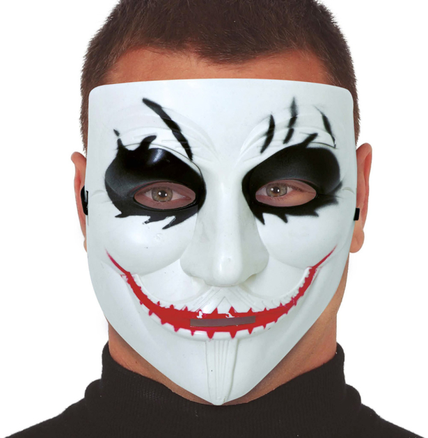 Smiley maske i plast, kun 40,- Mere for pengene!