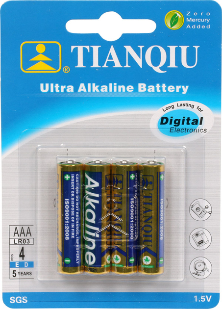Batteri AAA alkaline 4-pak, kun 15,- Mere for pengene!